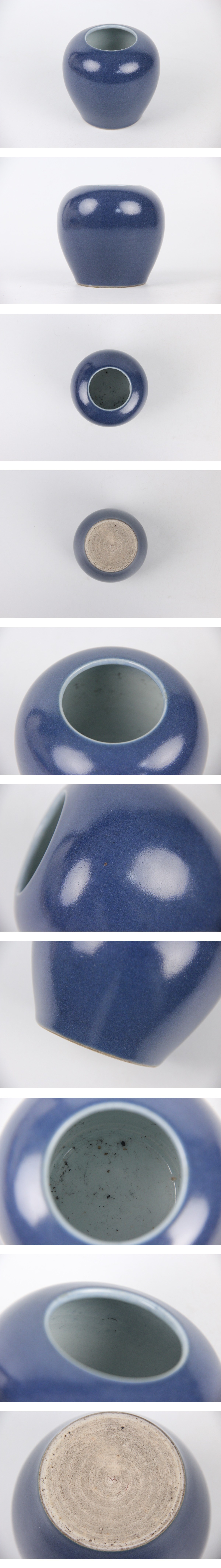 【樂淘letao】日本代購代標第一品牌－中国美術 単色釉 青藍釉 小壺 花瓶 ENM23-10